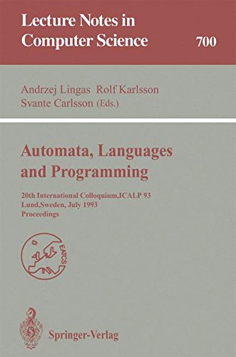 Automata, Languages and Programming: 20th International Colloquium ...