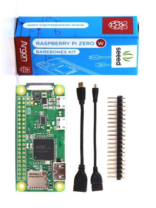 Raspberry Pi Zero W Barebones Kit (含Zero W +Mini HDMI OTG線 + 排針) | 天瓏網路書店